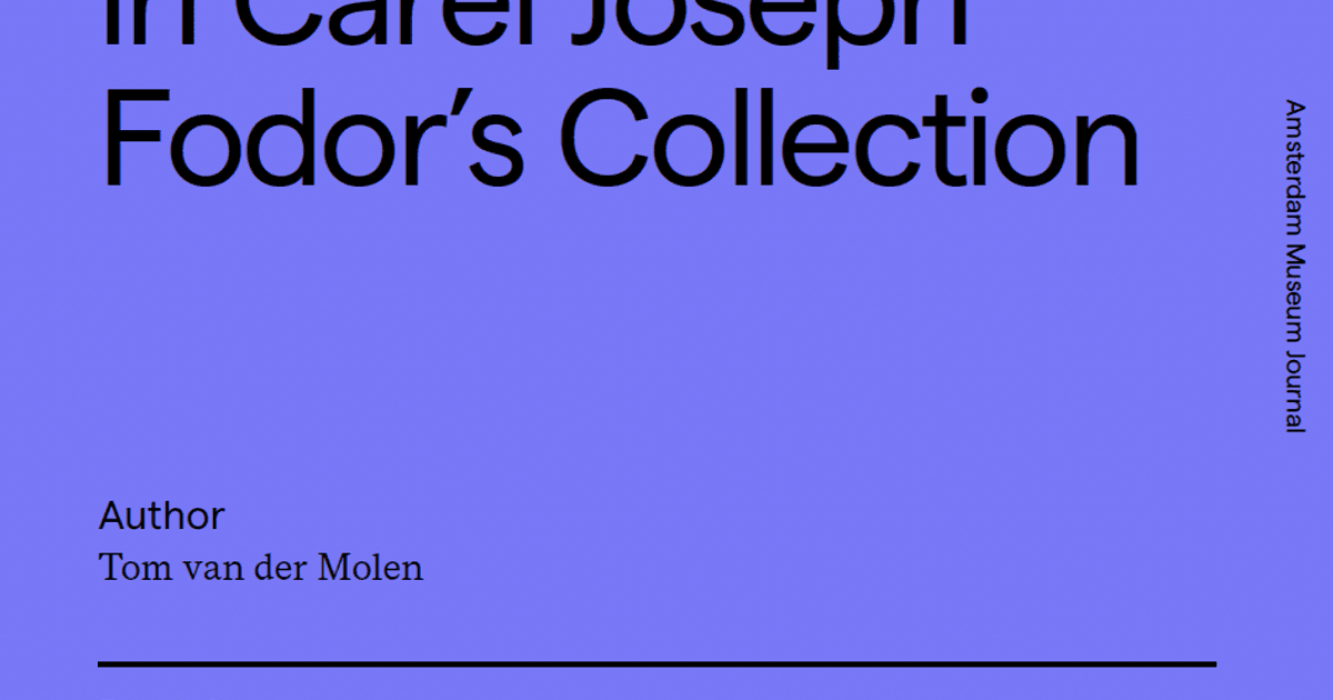 Drawn to Old Masters: Copies in Carel Joseph Fodor’s Collection ...